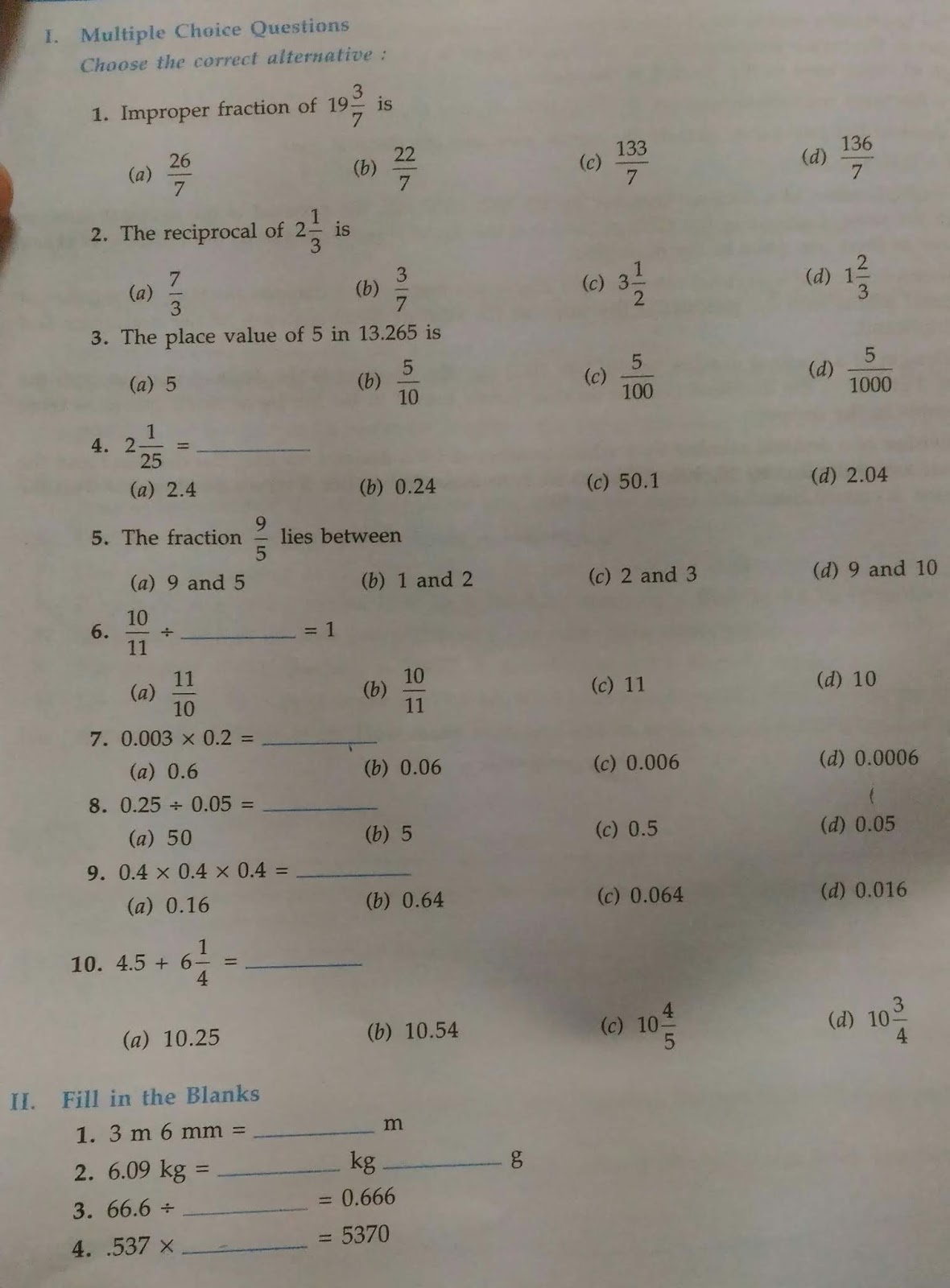 MATHEMATICS: class 7th chapter- integers, fractions and decimals and ...