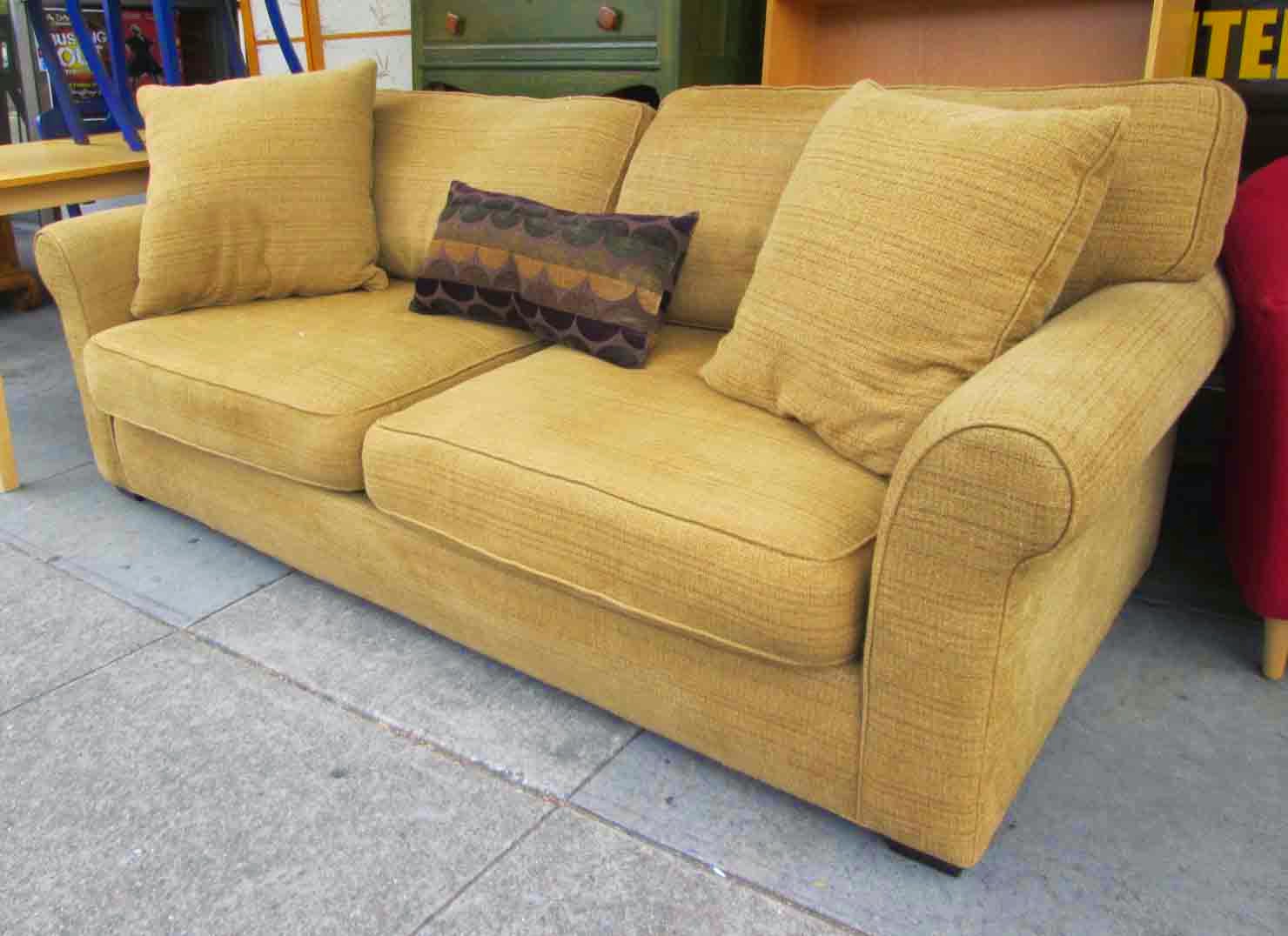 UHURU FURNITURE & COLLECTIBLES: SOLD Wheat Color Down-Filled Sofa by ...