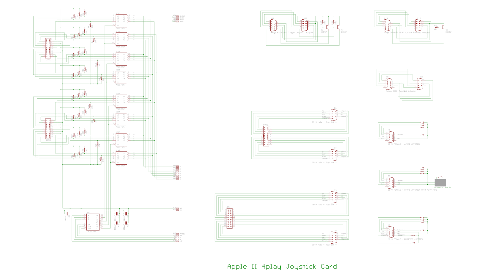 Apple II Projects: Apple II 4play Joystick Card
