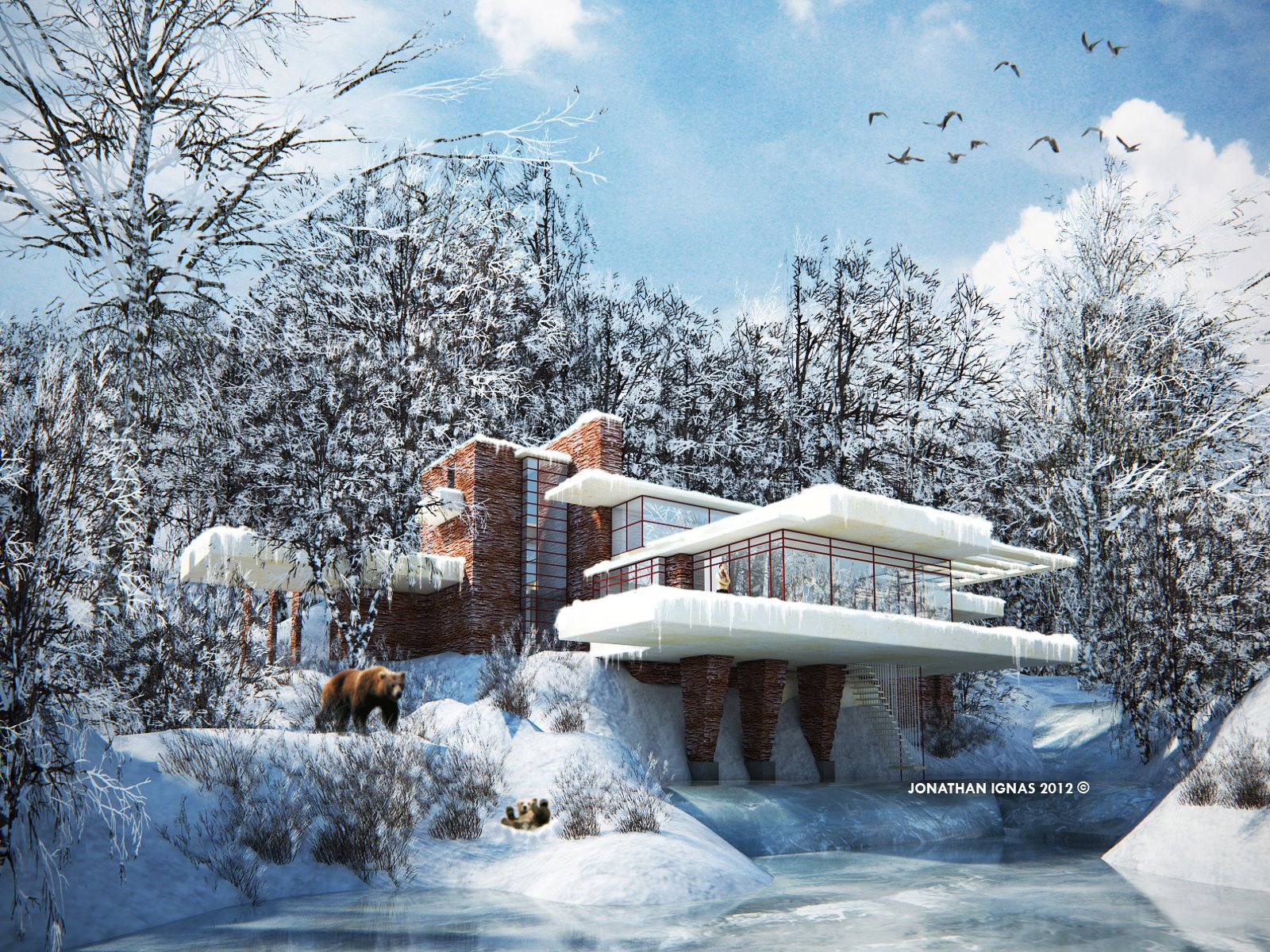 designanthology: The Falling Water House by Frank Lloyd Wright