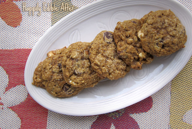 Pumpkin Jumble Cookies with Chocolate, Oatmeal, and Cranberries