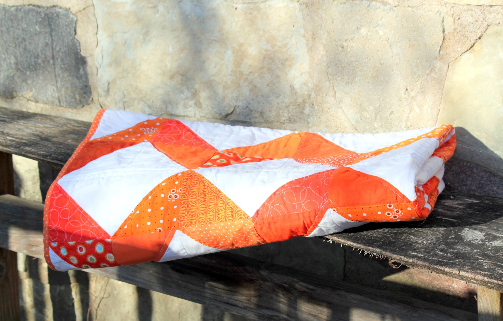 From Grandma with Love ~ Orange Chevron Quilt - The Cottage Mama