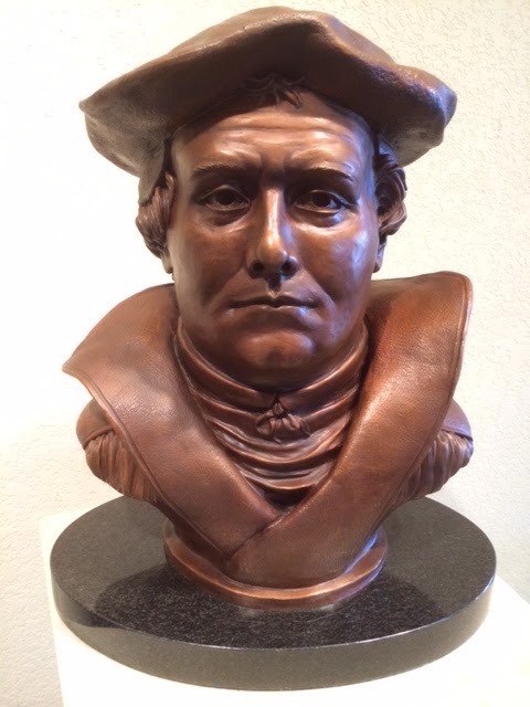 Watercolors by Vicki: Martin Luther bronze bust by Carol Smith