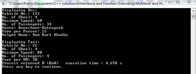 Education for ALL: C++ program to illustrate Multilevel Inheritance and ...