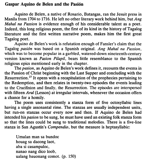 Philippine Review: Ang Pasyon at si Gaspar Aquino de Belen