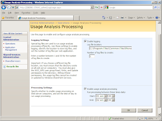 Al's Tech Tips: SharePoint 2007: Enable usage analysis processing