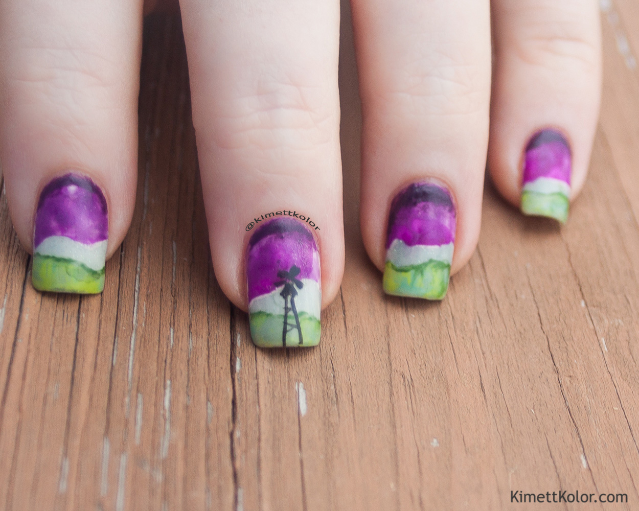 Stormy Skies Nail Art for Kelly | Kimett Kolor