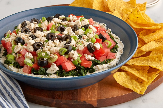 Mediterranean Six Layer Dip Recipe | LEBANESE RECIPES