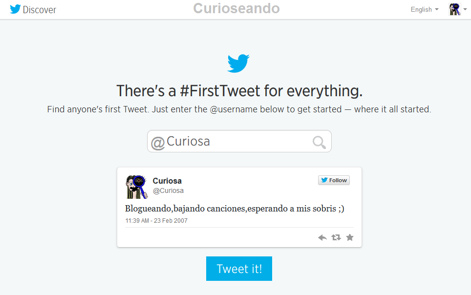 Descubre cuál fué el primer Tweet que hiciste o el de cualquier usuario ...
