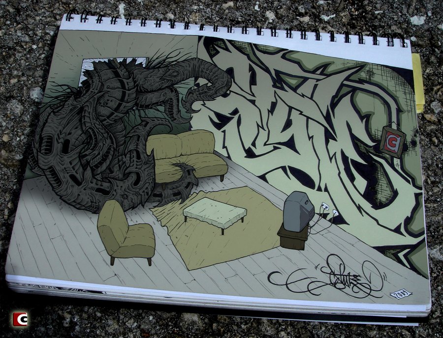 Cool Notebook Graffiti Art | Right Shot in the Right Time