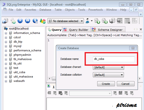 Membuat Database dengan SQLYog bagian 1 [Untuk Pemula] | Isma Technology