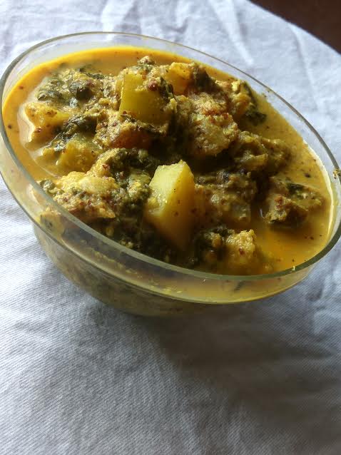 Spicy Yummy Odiya Palanga (Palak) Besara (Vegetables in Mustard Gravy)