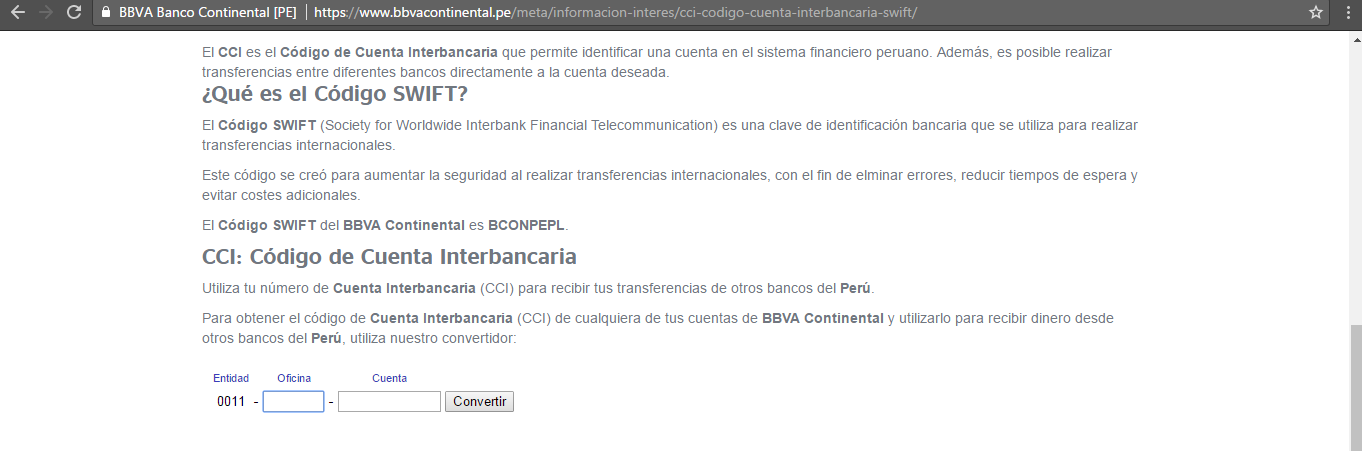 EL TÍO AXEL: Como Consultar el Código CCI del BBVA Continental