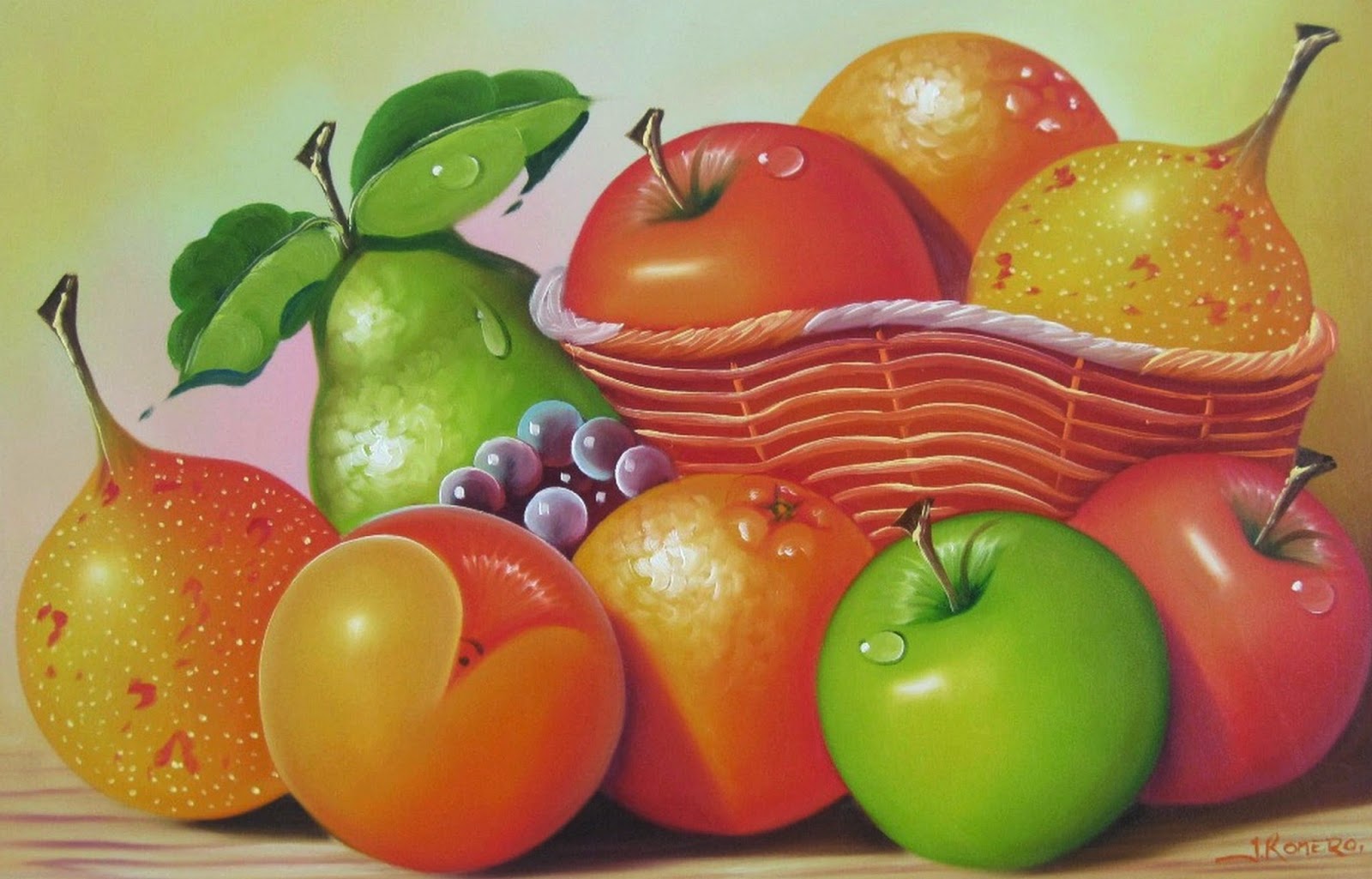 Imágenes Arte Pinturas: Bodegón con Frutas y Canastas