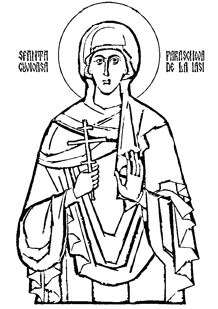 Hrab: Sf. Parascheva de la Iași - Icoană de colorat