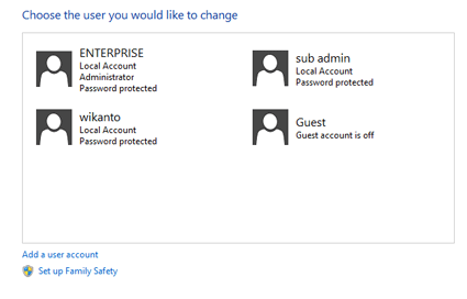 Membuat dan menambahkan user account baru di Windows 8