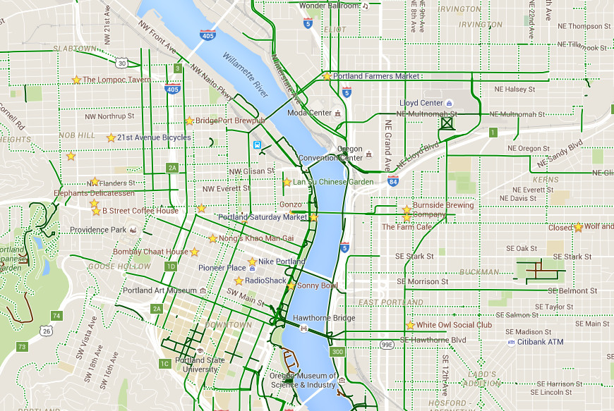 I Biked Here With Google Maps: Examples of different types of cycling maps