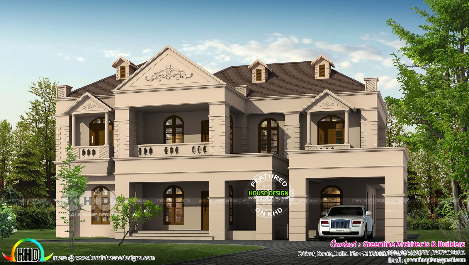 4041 square feet Colonial model house rendering - Kerala Home Design ...