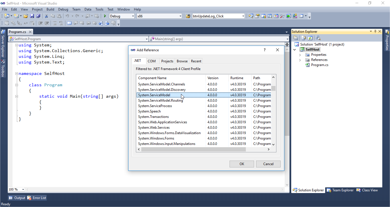 Dot Net Example Creating A Self Hosted Wcf Service