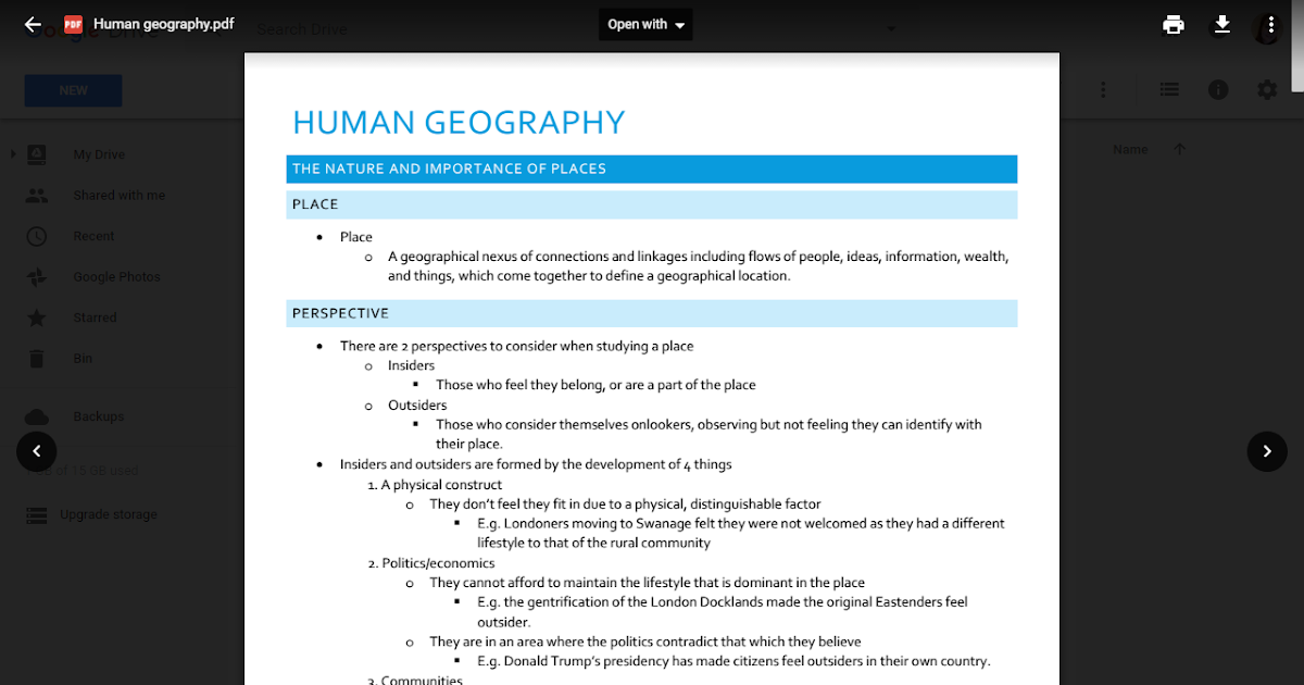 AQA AS level geography- Changing Places notes AQA AS level geography- Changing Places notes