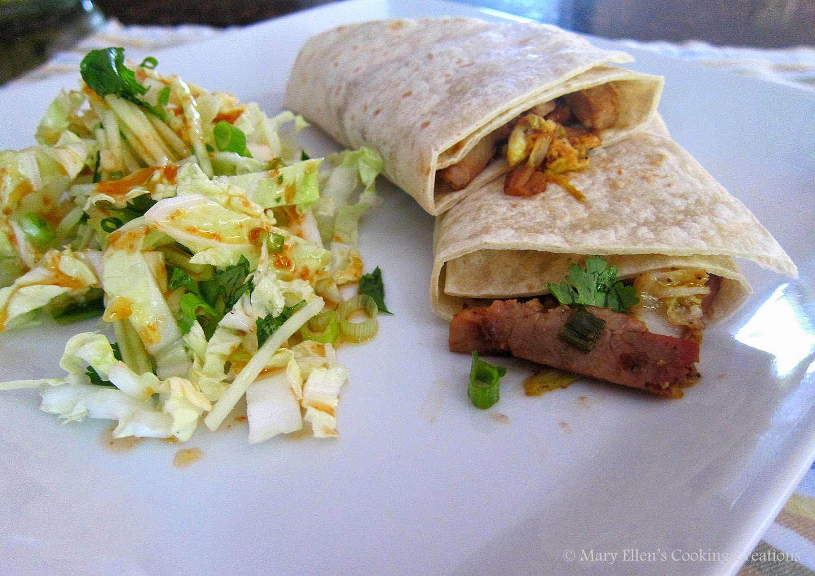 Mary Ellen's Cooking Creations: Chinese Pork and Mushroom Wraps