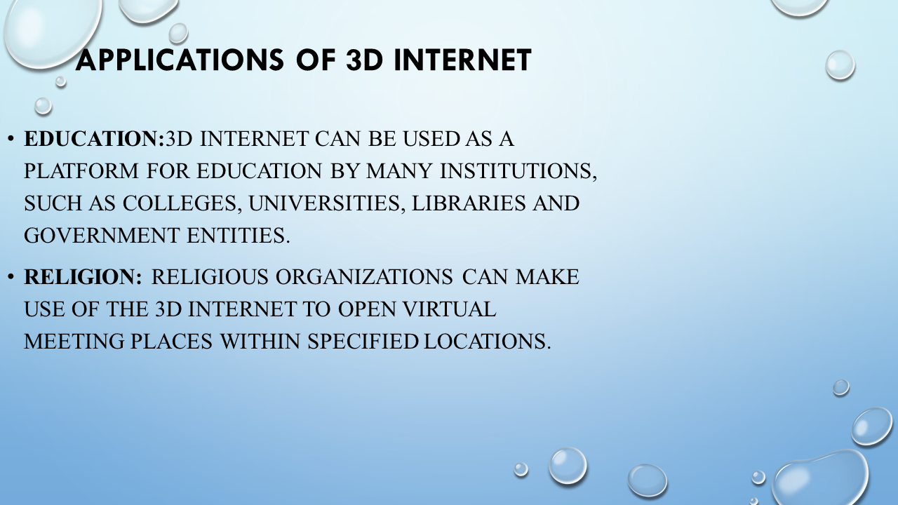 3d Internet Applications