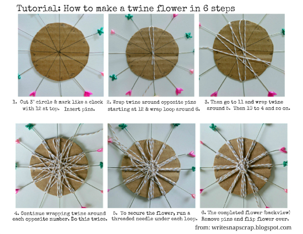 Write Snap Scrap: Tutorial: How To Make A Looped Twine Flower
