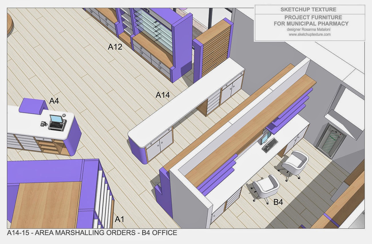 SKETCHUP TEXTURE: HOW TO DESIGN A MODERN PHARMACY & 3D SKETCHUP MODEL