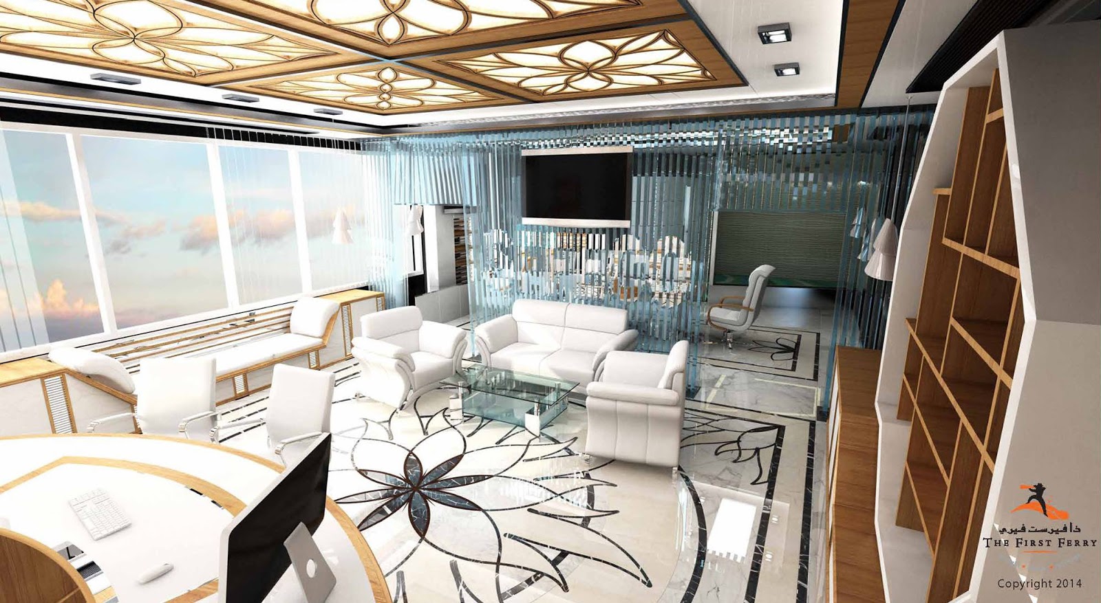 The First Ferry: Luxe Arabic Office Design by The First Ferry