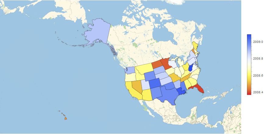 Information Transfer Economics: Great Recession timing by state