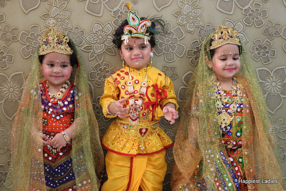 Cute Triplet Girls Dressed as Radha Krishna - Photo Contest Entry 1 ...