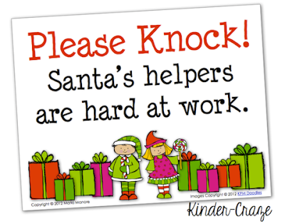 Classroom Freebies Too: Santa's Helper Sign