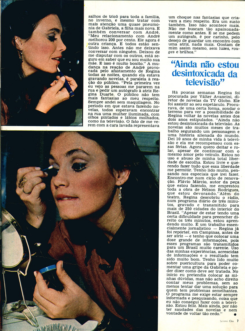 REGINA DUARTE (NAMORADINHA DO BRASIL): REGINA DUARTE NO ANO DE 1975 COM ...