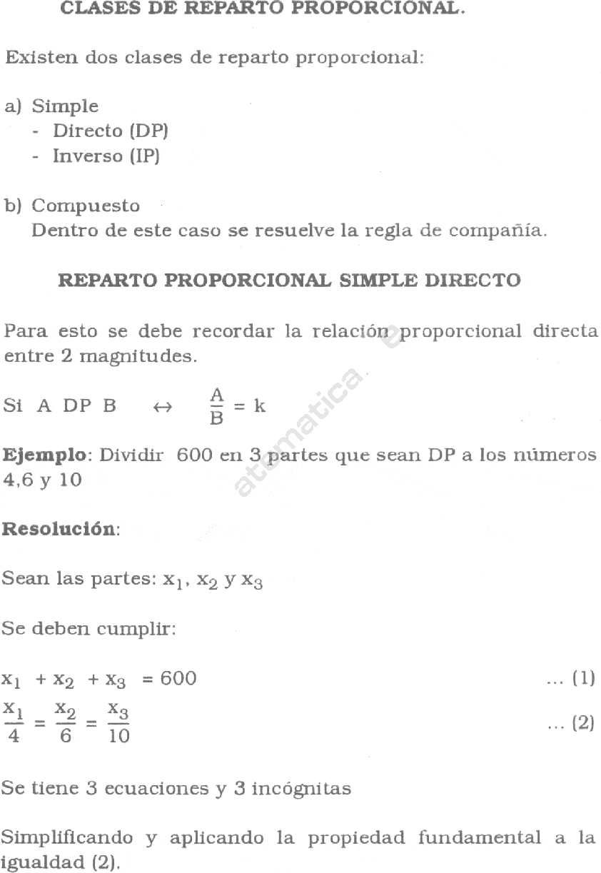 REPARTO PROPORCIONAL Y REGLA DE COMPAÑIA PROBLEMAS RESUELTOS ...