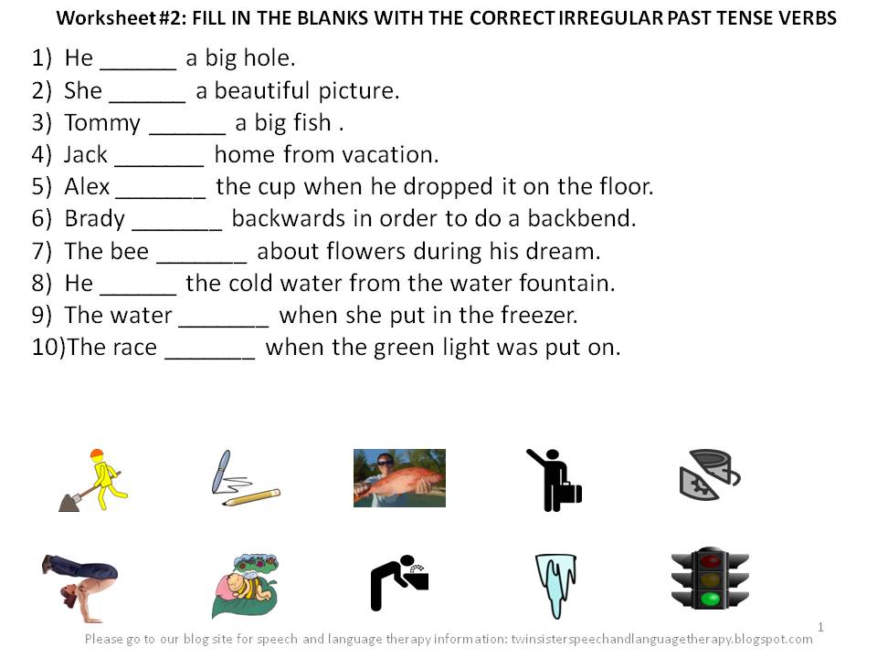 Twin Speech, Language & Literacy LLC: FREEBIE!! Irregular Past Tense Verbs.