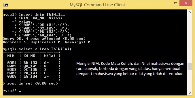 Tutorial membuat tabel mahasiswa mengunakan Mysql - ILMU PENTING BAGI KITA