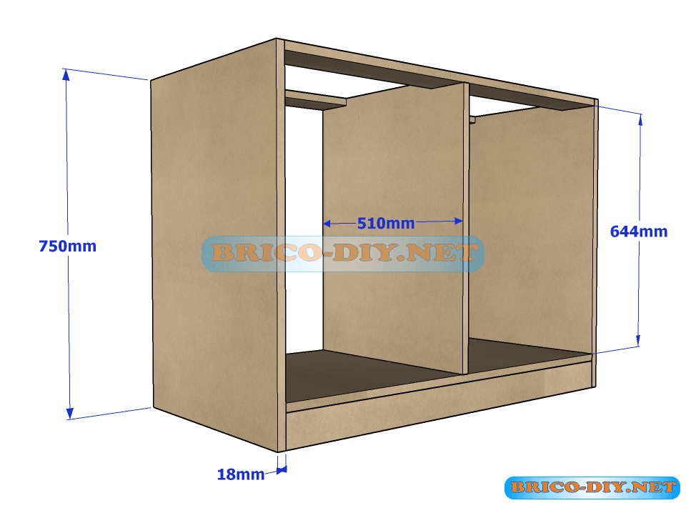 Plano y medidas como hacer una comoda con gavetas de MDF
