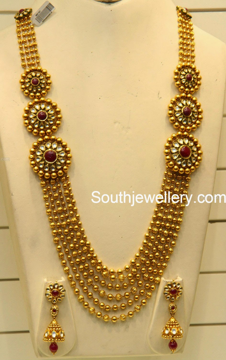 ANTIQUE GUNDLA HARAM MALA WITH KUNDAN MOTIFS