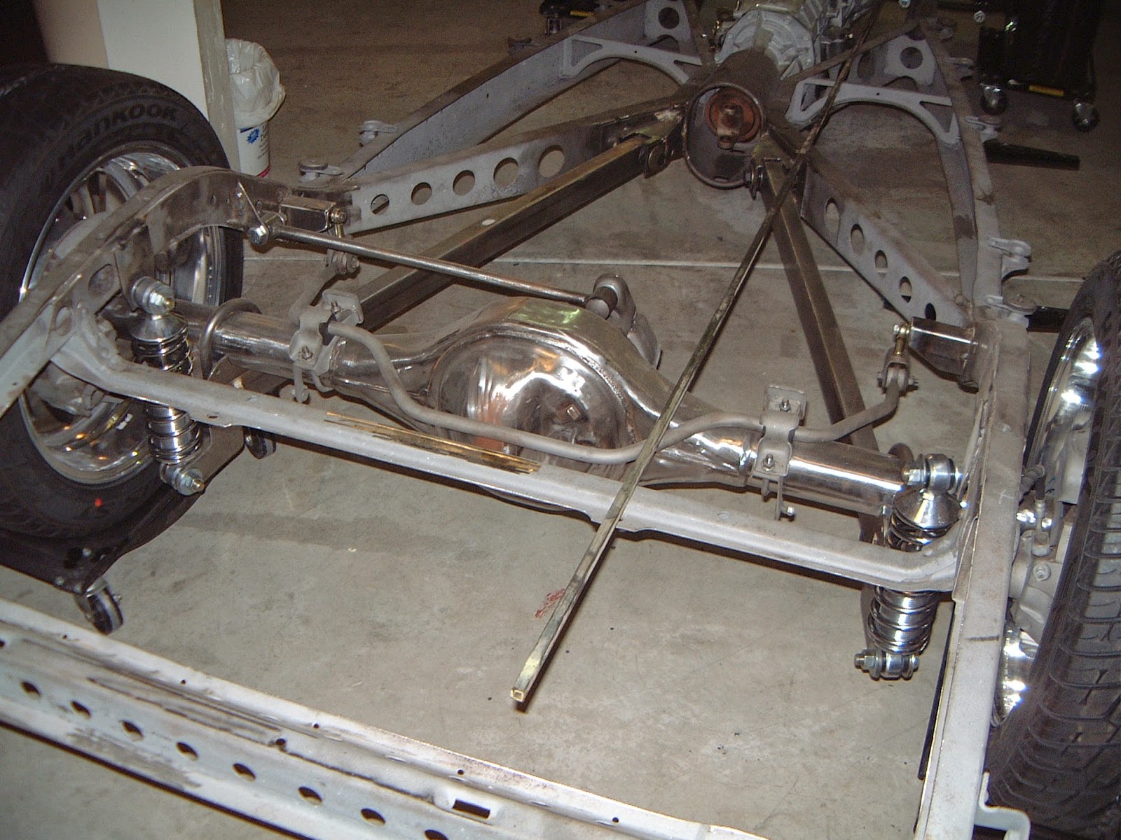 1937 Plymouth: Rear Coil Over Shocks installed.