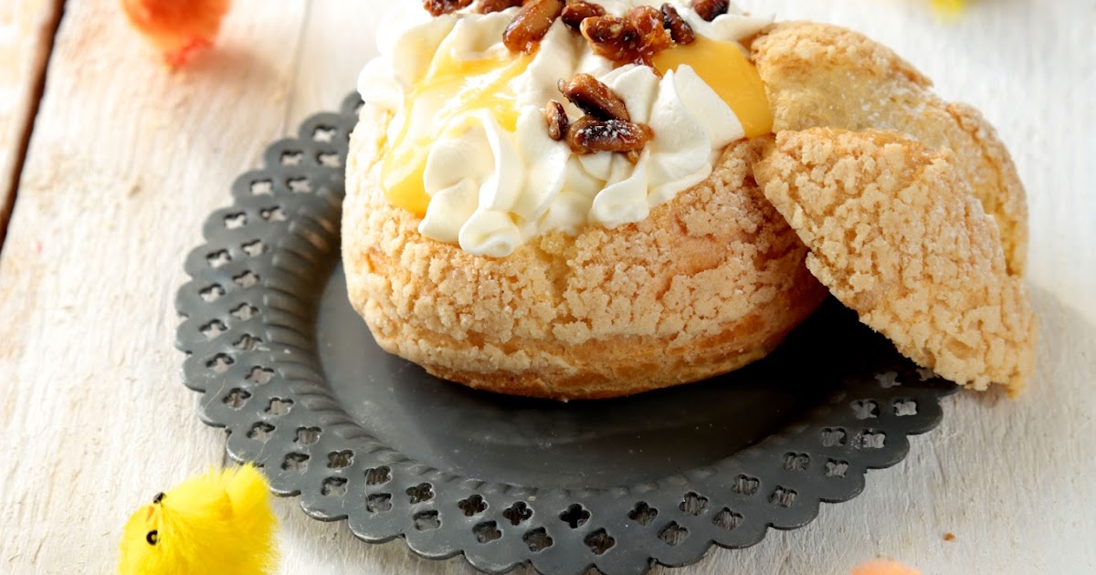 Choux croustillants :compotée de kumquats, lemon curd,chantilly et ...