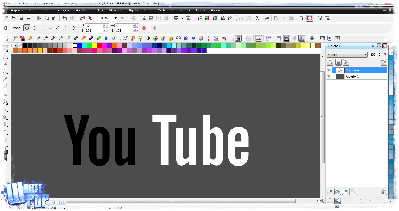 W Arte Pop: Recriando a Logo do YouTube no Corel Photo Paint