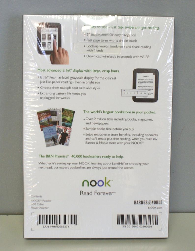 NOOK THE SIMPLE TOUCH READER BY BARNES & NOBLE MODEL BNRV300 ~ Gold ...