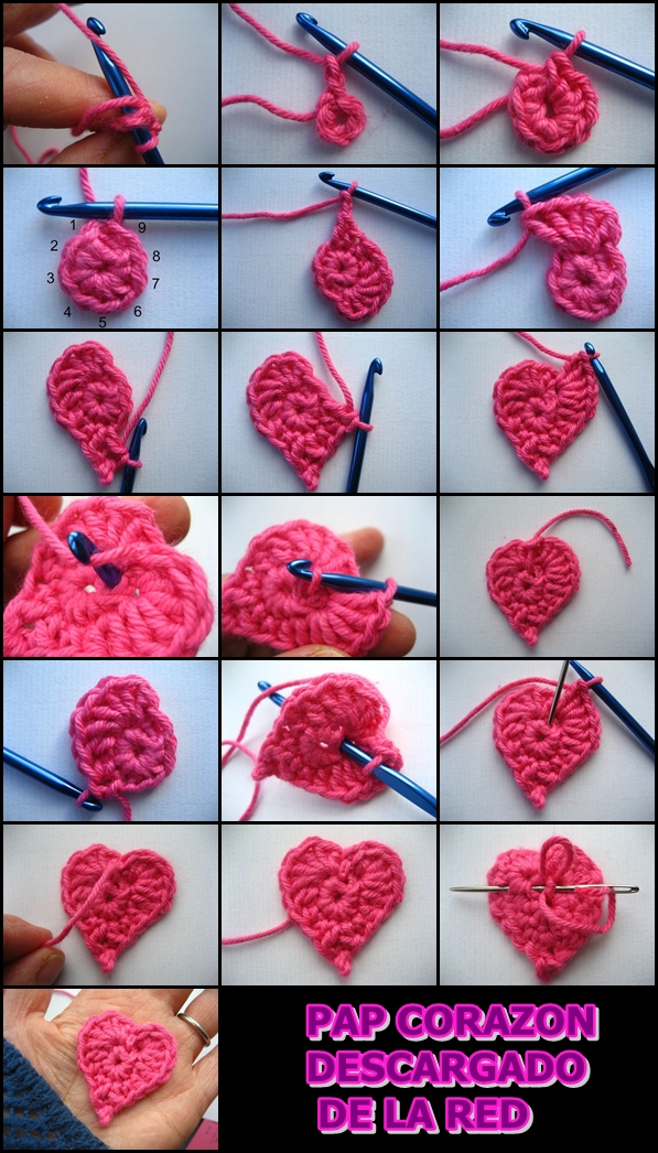ZONA DE MANUALIDADES: Corazón en crochet