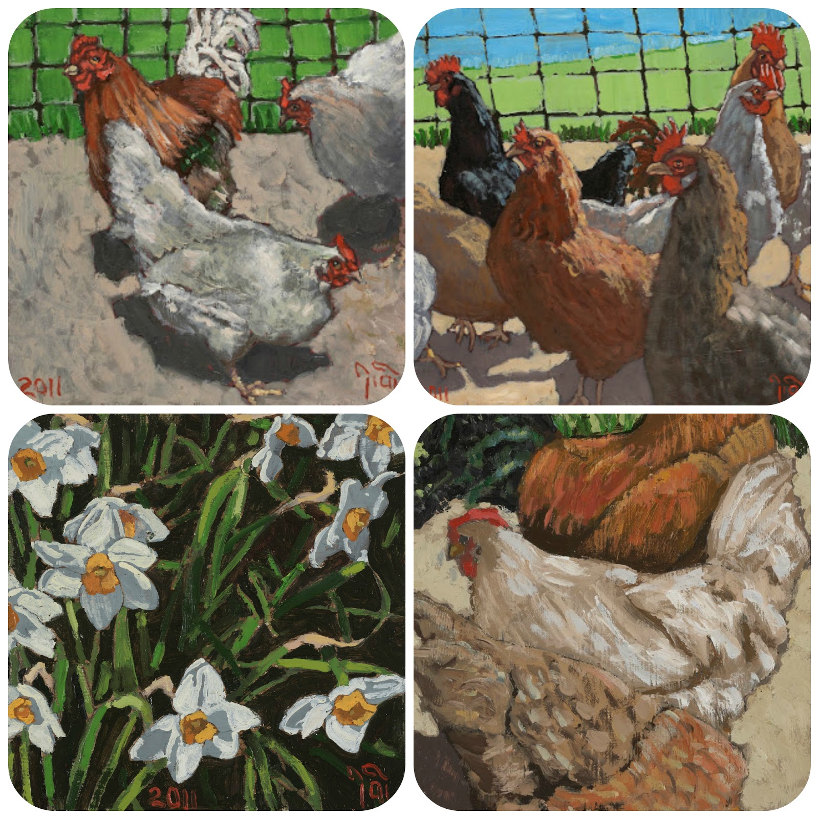 SUMMER GIRL CHICKS: Spring Chicken Art by David Brown