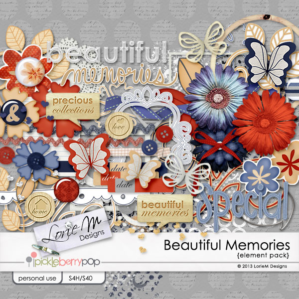 LorieM Designs: **New Beautiful Memories Collection" $1.00 Each & a Freebie
