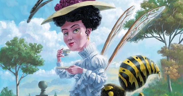 Martin Davey Illustration and Fine Art: Wasp Woman Insect Drinking Tea ...