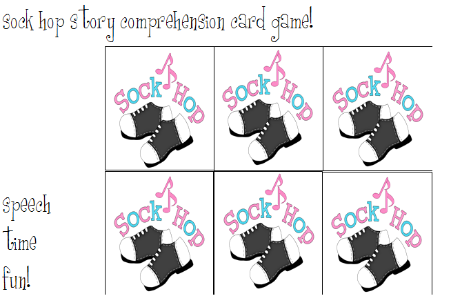Sock Hop Story Comprehension Card Game! - Speech Time Fun: Speech and ...