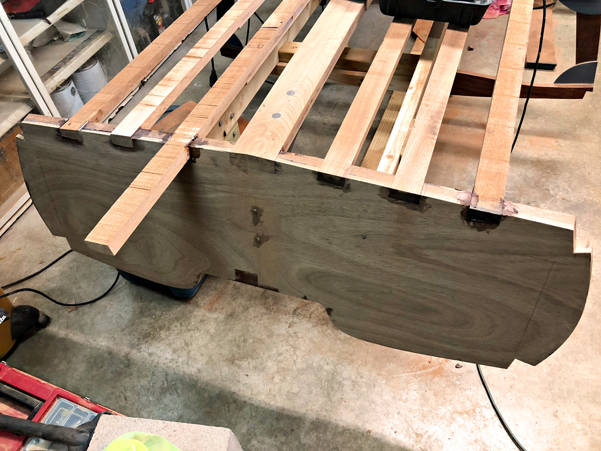 Michael's Boatbuilding Blog: Zip: Floor battens installed