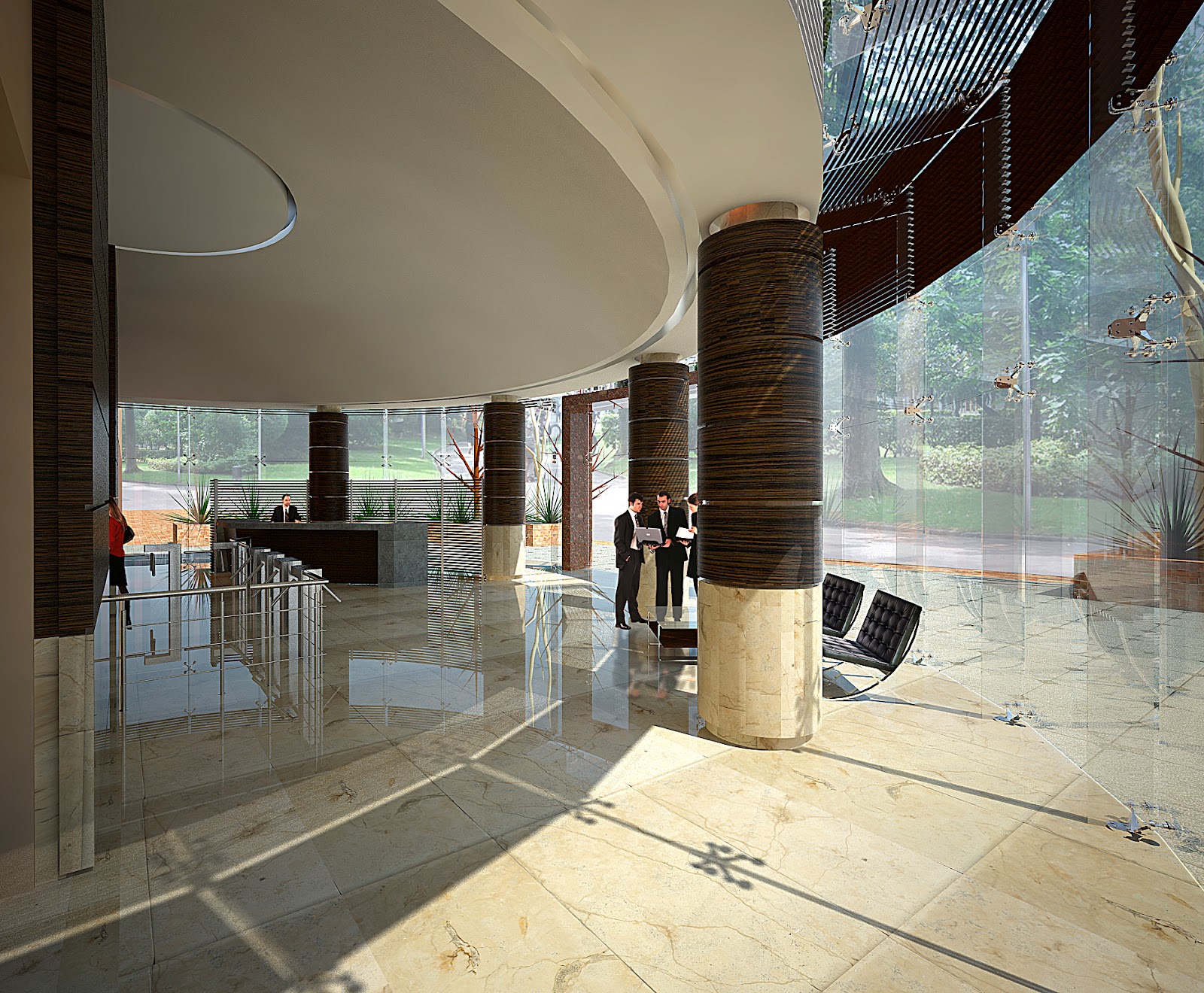.: RENDERS: Lobby edificio CitiBank ERGOS COLLECTION