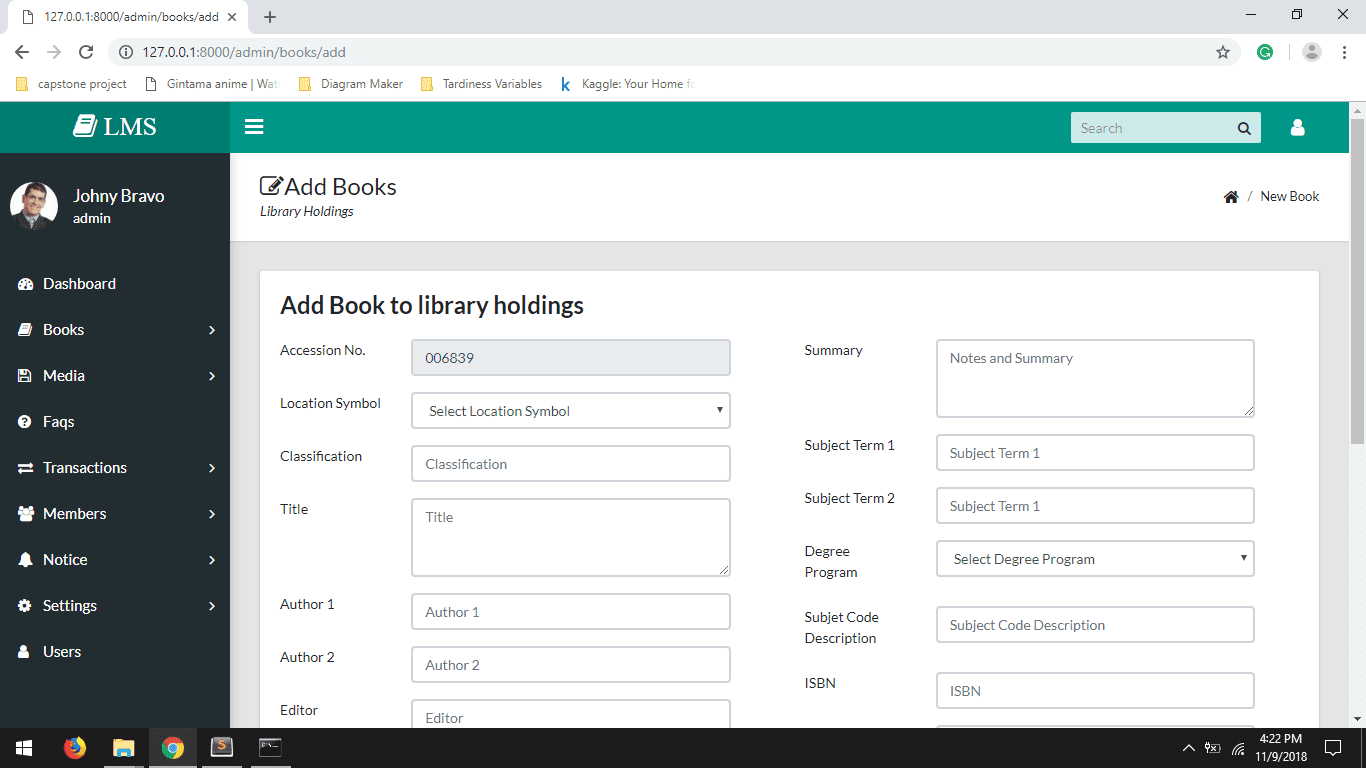 Library Management System and OPAC | IT CS Project